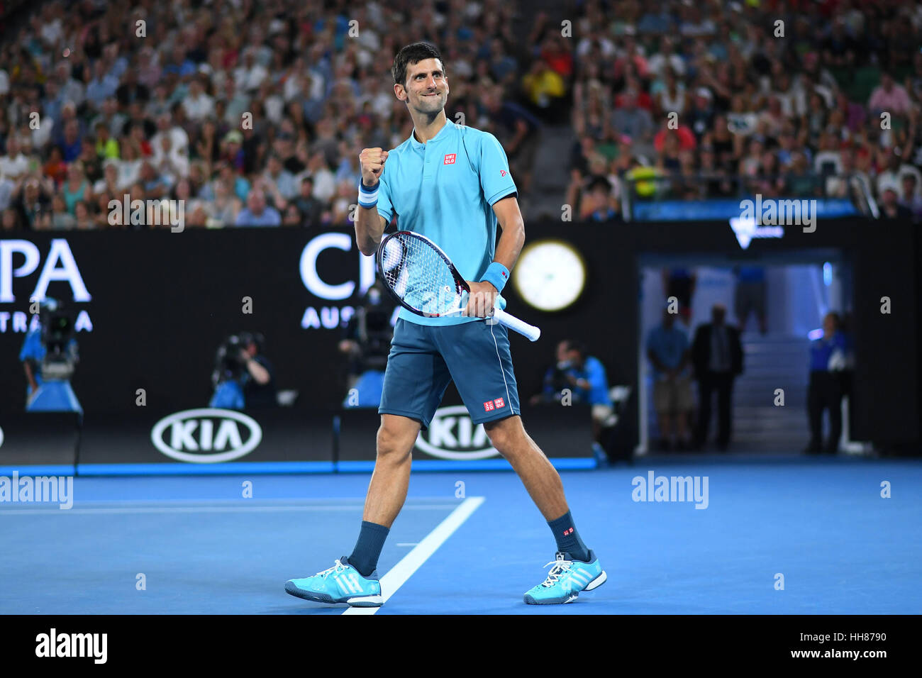 Melbourne Park, Melbourne, Australia. 17th Jan, 2017. Novak Djokovic ...