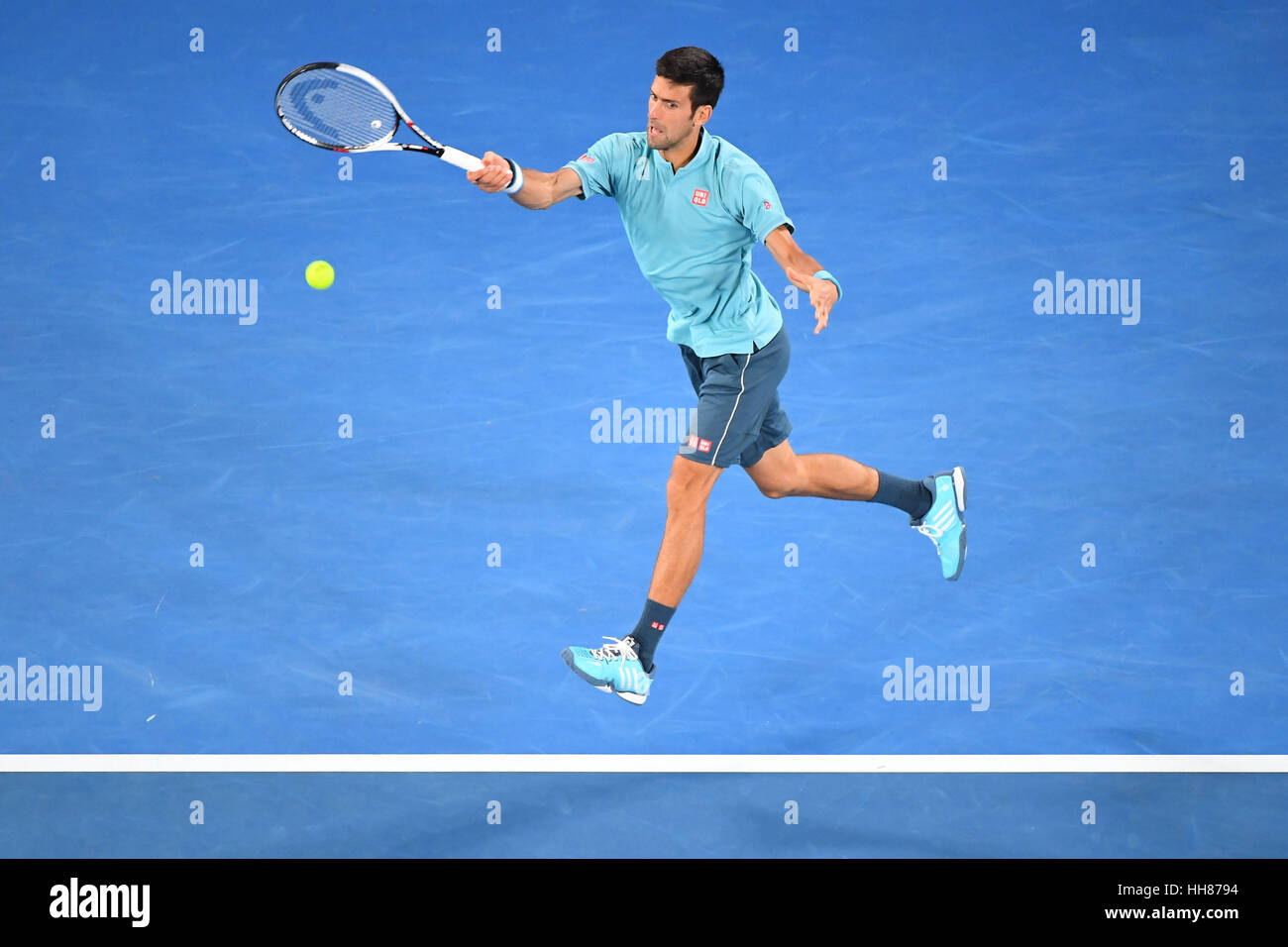 Melbourne Park, Melbourne, Australia. 17th Jan, 2017. Novak Djokovic ...