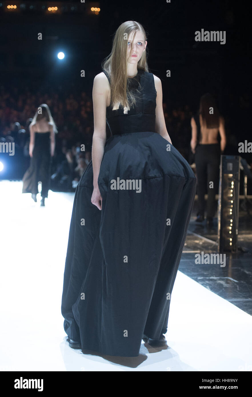 A model presents creations from the label Esther Perbandt in the ...