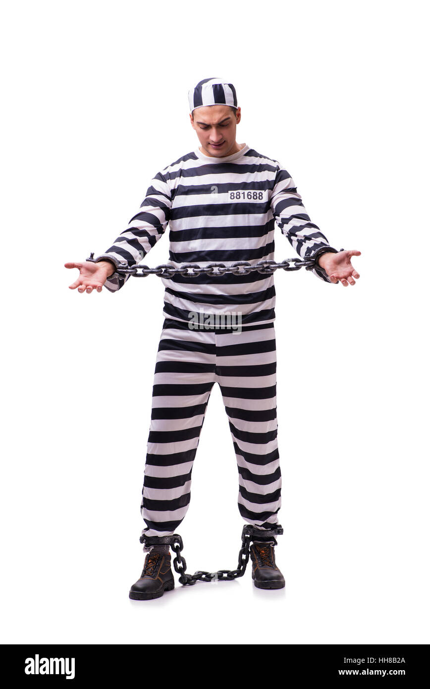 Man prisoner isolated on white background Stock Photo - Alamy