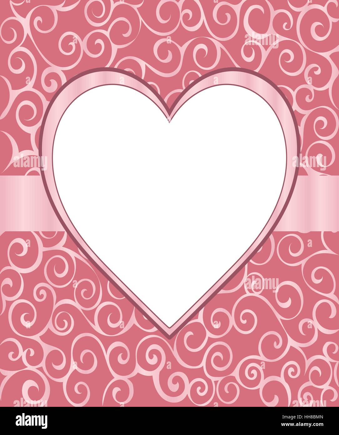 Vintage frame heart background invitation ornament Stock Vector Image ...