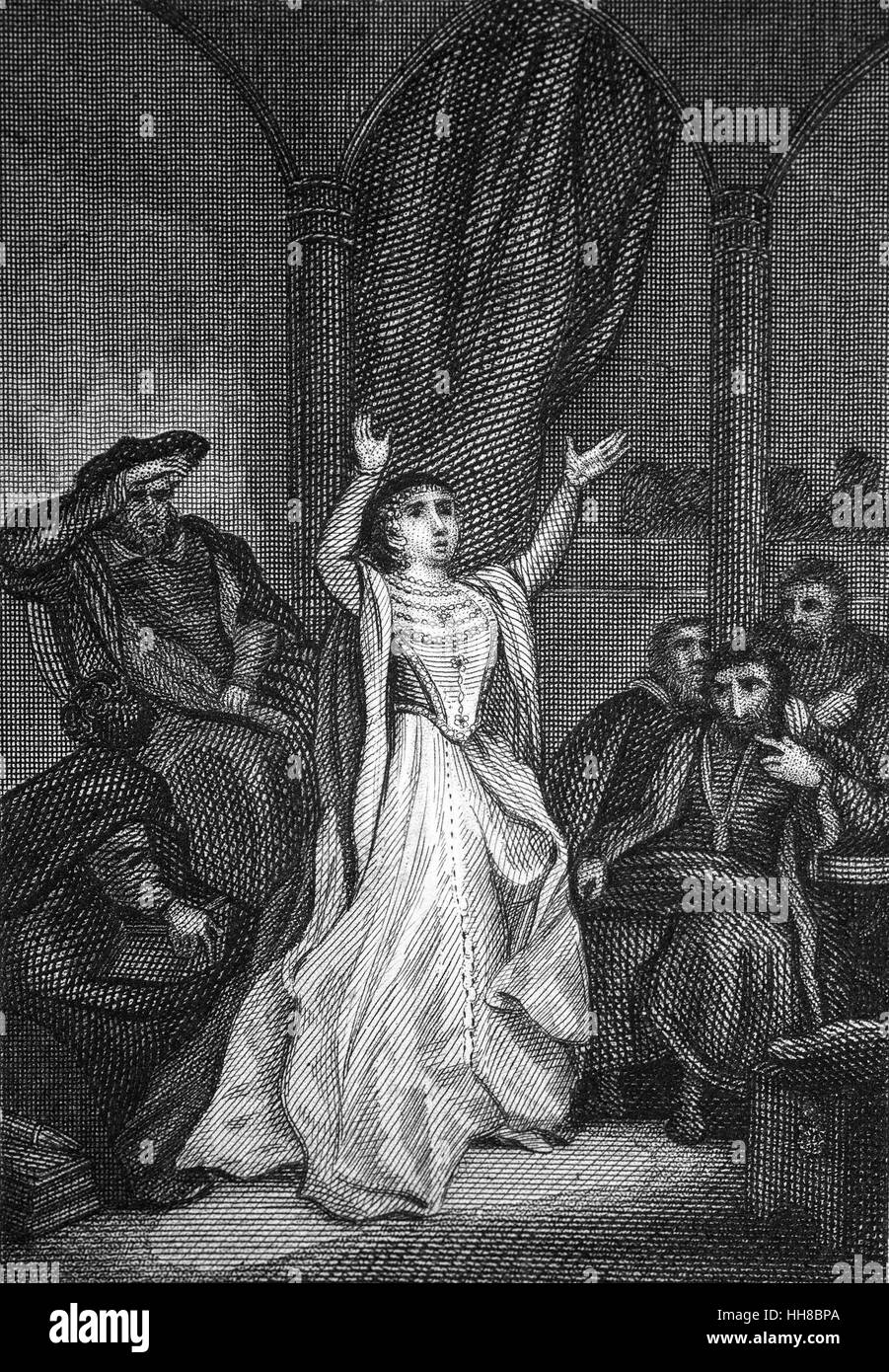 The condemnation of Anne Boleyn (1501 - 1536), Queen of England from ...