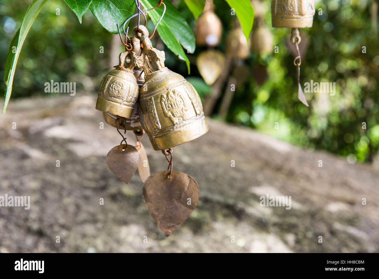 Tradition asian bells in Buddhism temple in Phuket island,Thailand ...