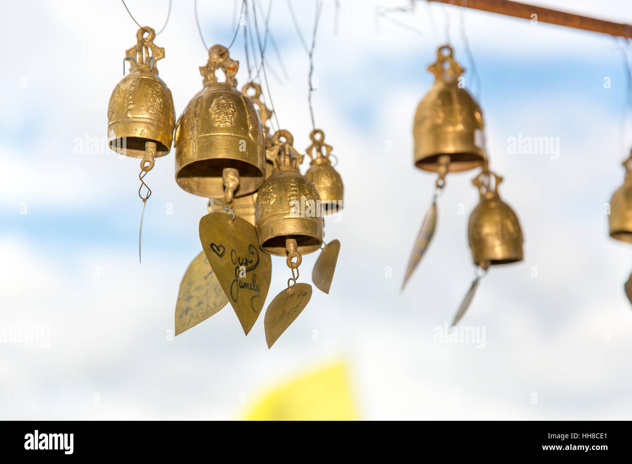 Tradition asian bells in Buddhism temple in Phuket island,Thailand ...