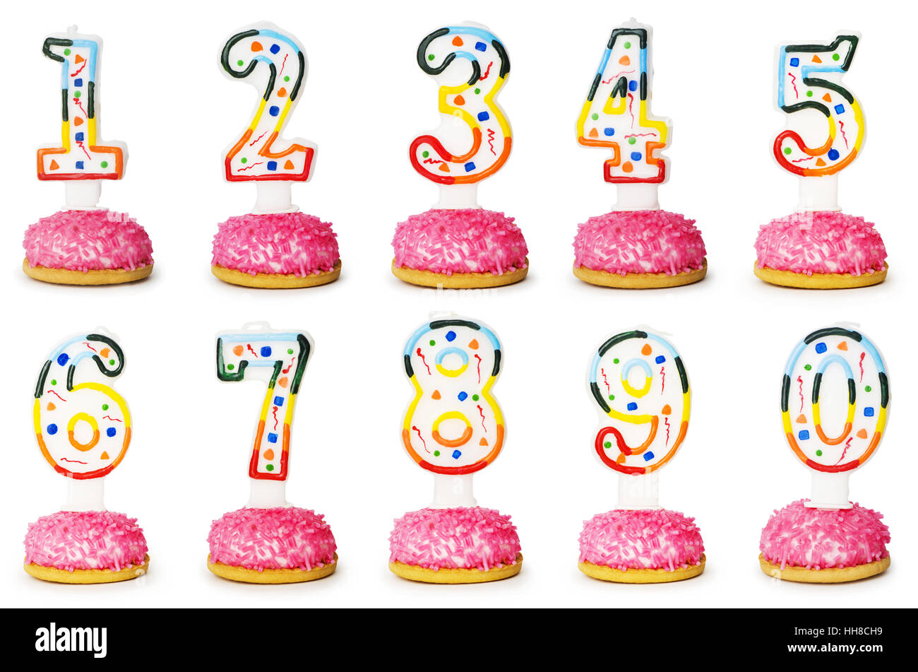 sweet, isolated, five, candle, four, pastry, eight, party, celebration ...