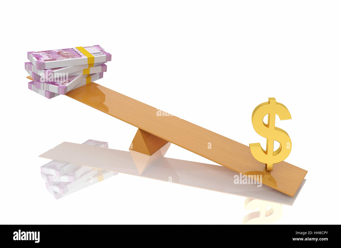 New Indian Currency with Dollar Symbol - 3D Rendered Image Stock Photo ...