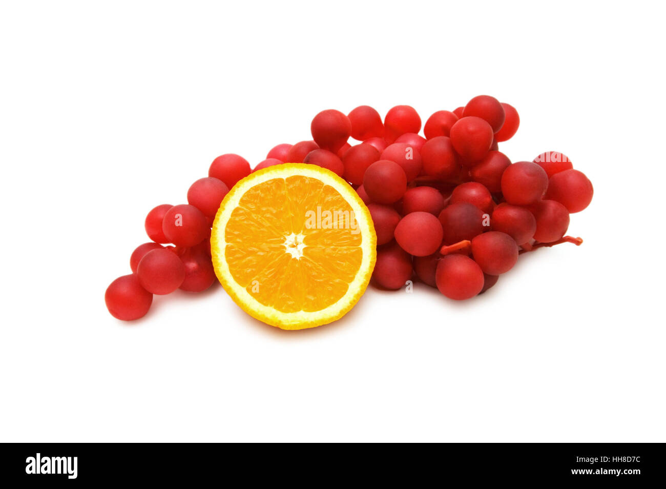 Orange and grapes isolated on the white Stock Photo - Alamy