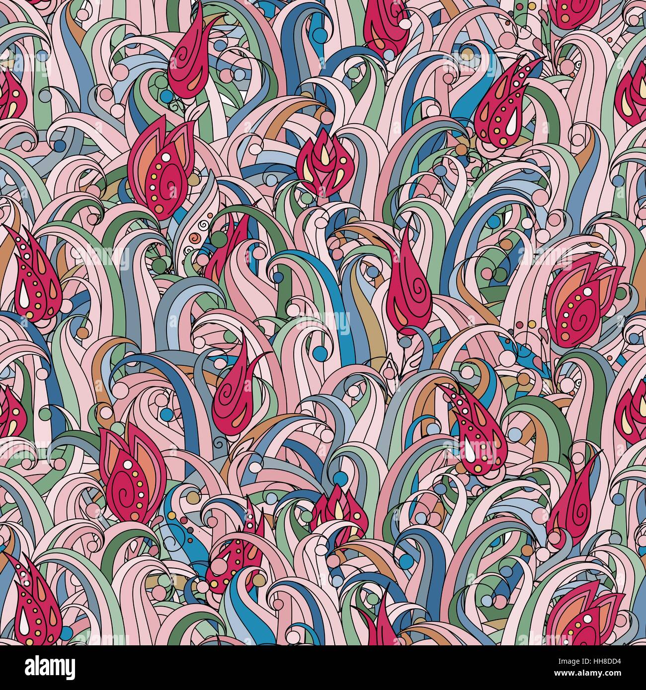 Vector seamless texture with abstract herb elements. Endless background ...