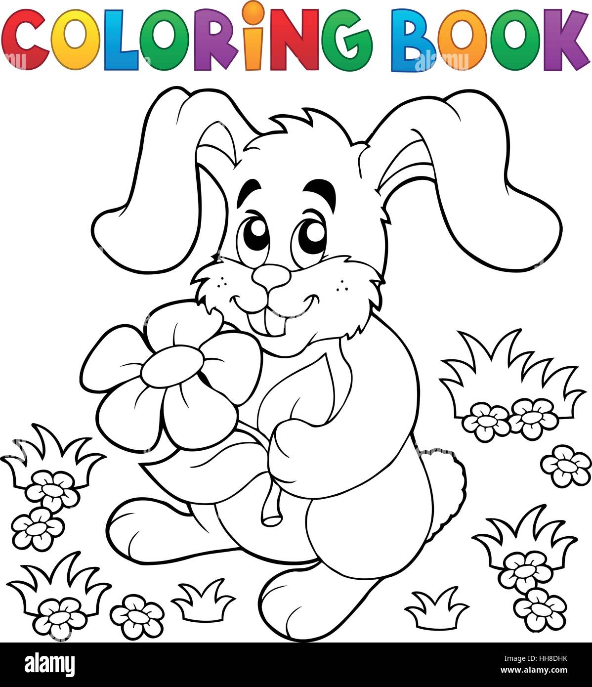 Coloring book Easter rabbit theme 3 - eps10 vector illustration Stock ...