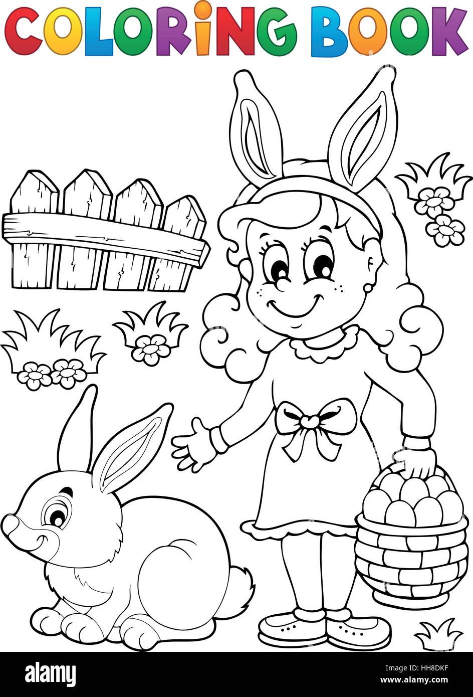 Coloring book Easter topic image 2 - eps10 vector illustration Stock ...