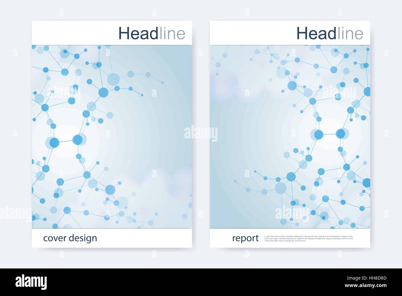 Scientific brochure design template. Vector flyer layout, Molecular ...