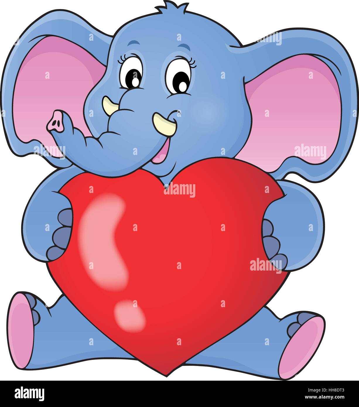 Elephant holding heart theme image 1 - eps10 vector illustration Stock ...