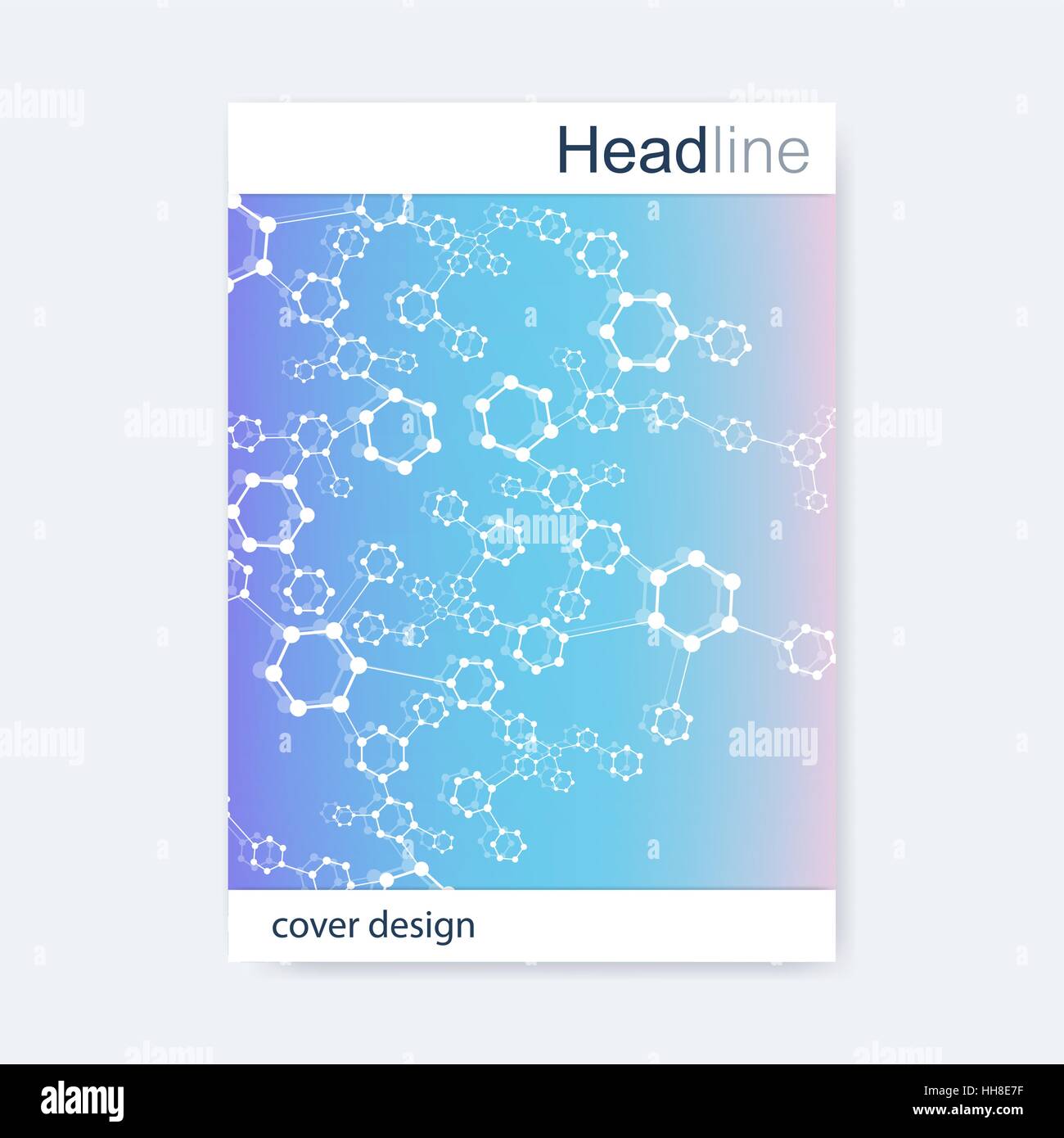 Scientific brochure design template. Vector flyer layout, Molecular ...