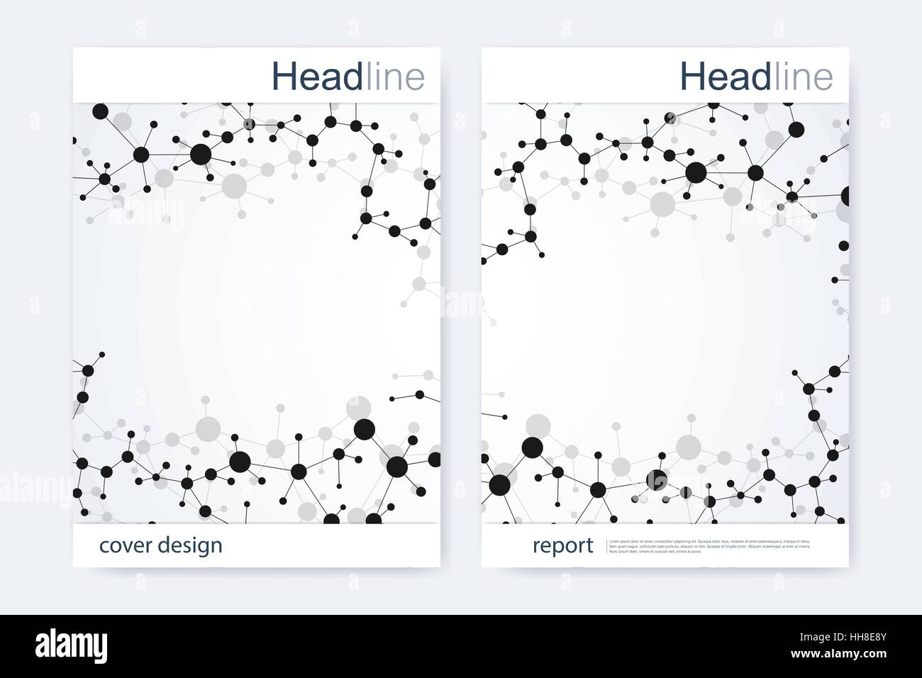 Scientific brochure design template. Vector flyer layout, Molecular ...