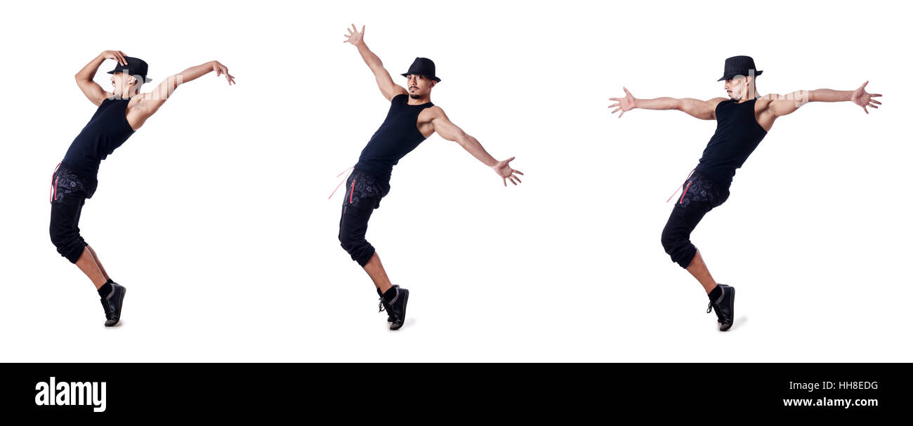 Muscular dancer isolated on white Stock Photo - Alamy