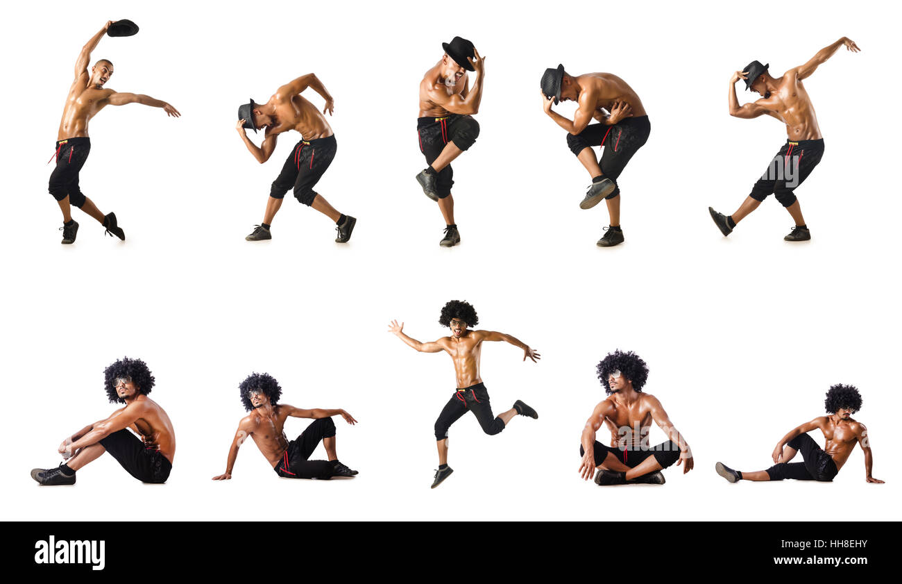 Collage of dancers isolated on white background Stock Photo - Alamy