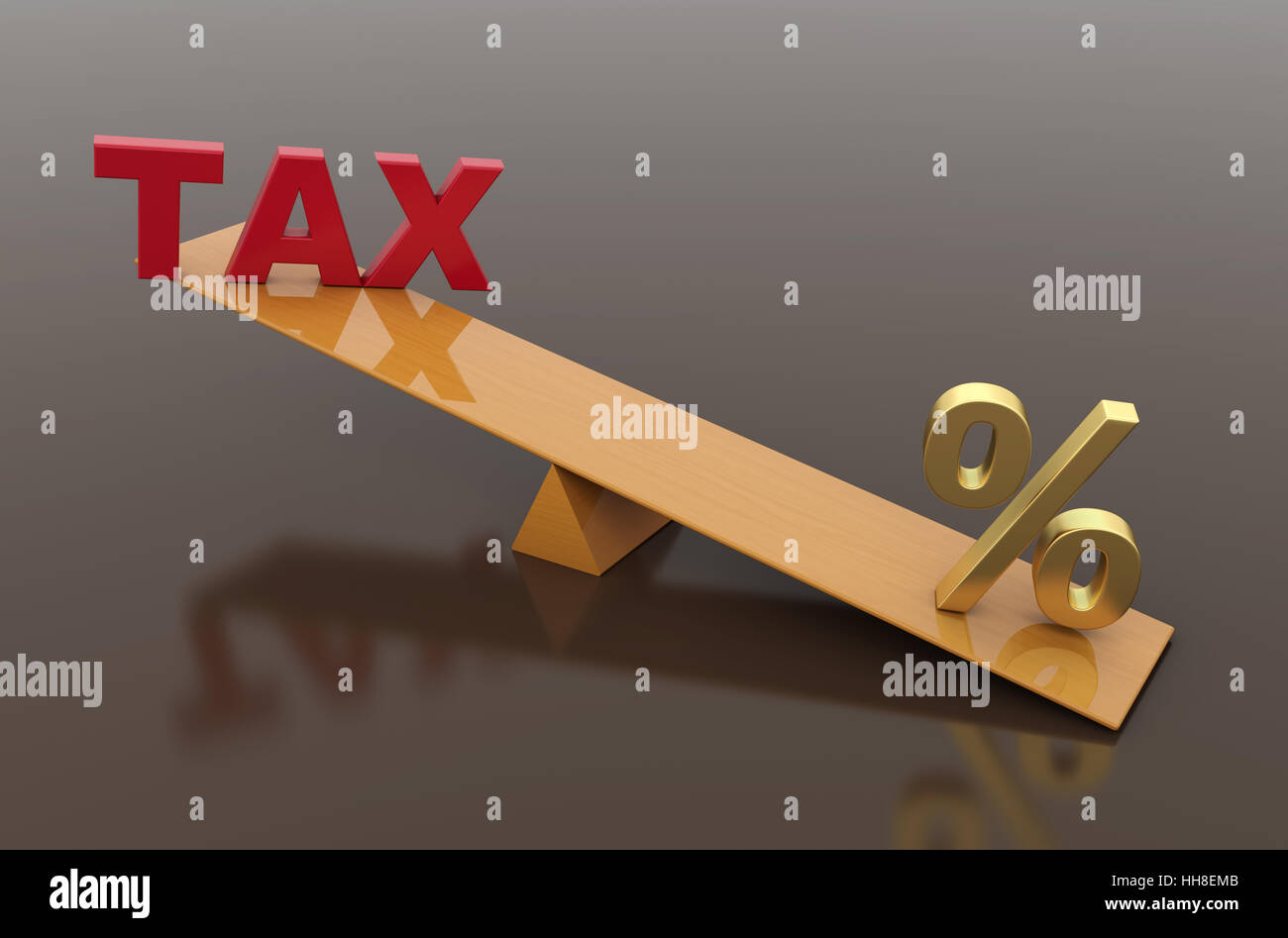 Tax Concept with percentage symbol - 3D Rendered Image Stock Photo - Alamy
