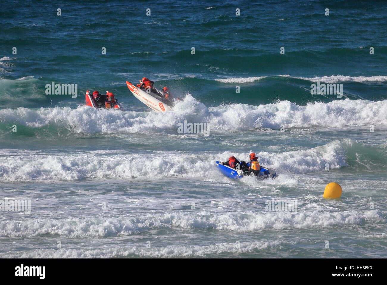 Zapcat offshore RIB circuit racing at Fistral Beach Newquay UK Stock ...