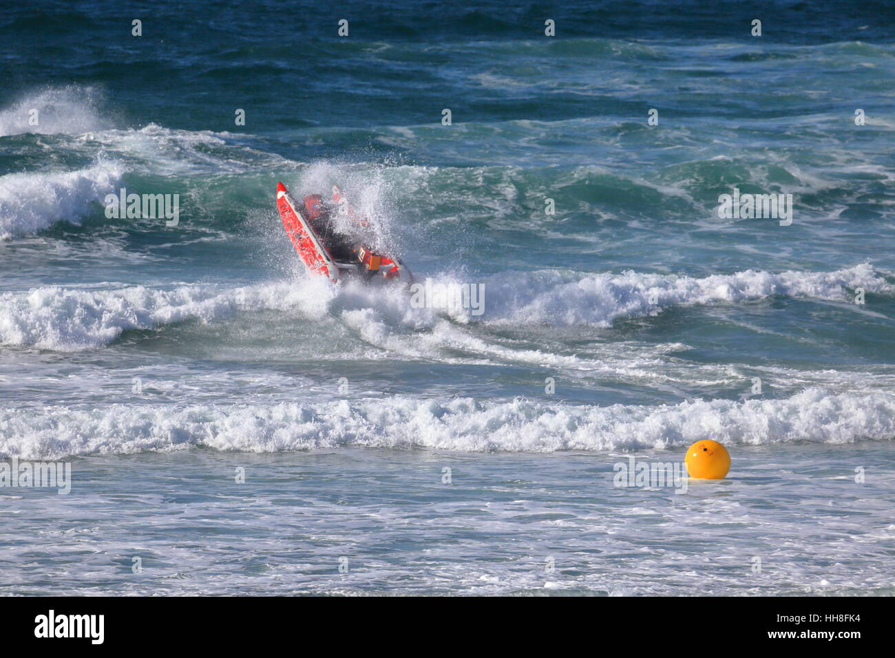 Zapcat offshore RIB circuit racing at Fistral Beach Newquay UK Stock ...