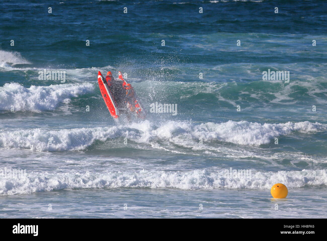 Zapcat offshore RIB circuit racing at Fistral Beach Newquay UK Stock ...