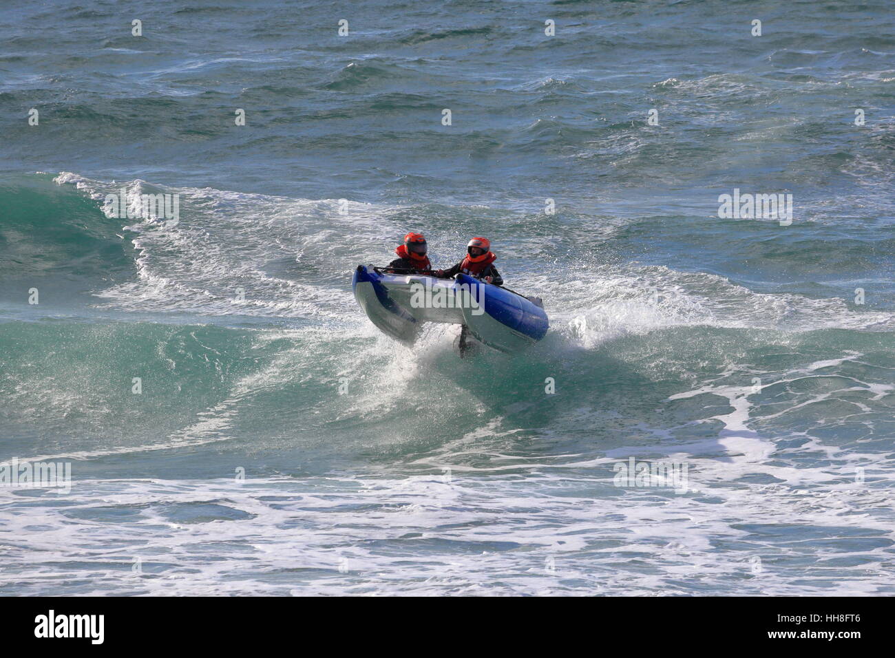 Zapcat offshore RIB circuit racing at Fistral Beach Newquay UK Stock ...
