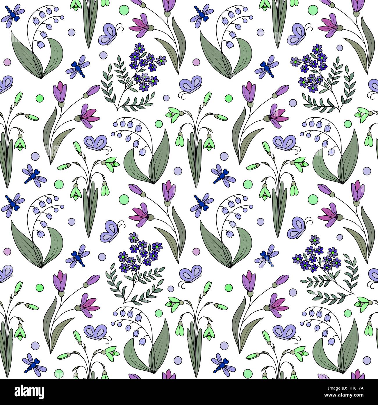 seamless pattern from spring flowers Stock Vector Image & Art - Alamy
