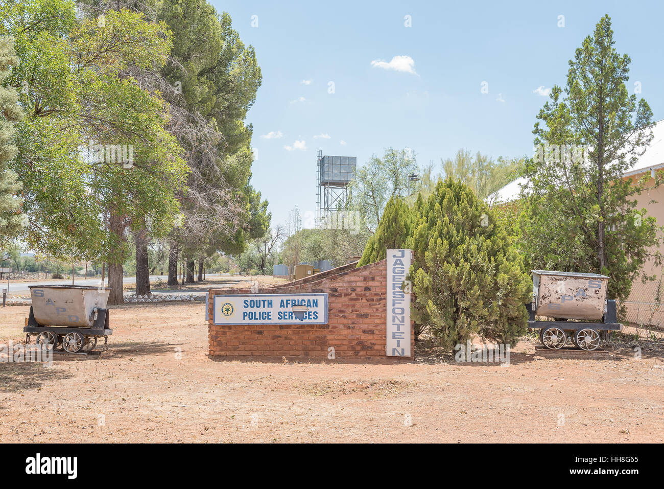 JAGERSFONTEIN, SOUTH AFRICA - DECEMBER 31, 2016: A display with mine ...