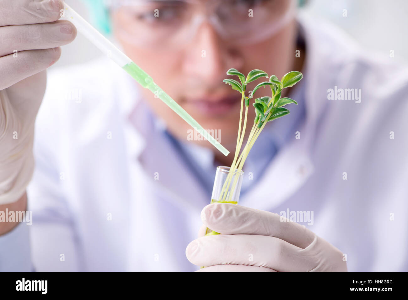 Biotechnology concept with scientist in lab Stock Photo - Alamy