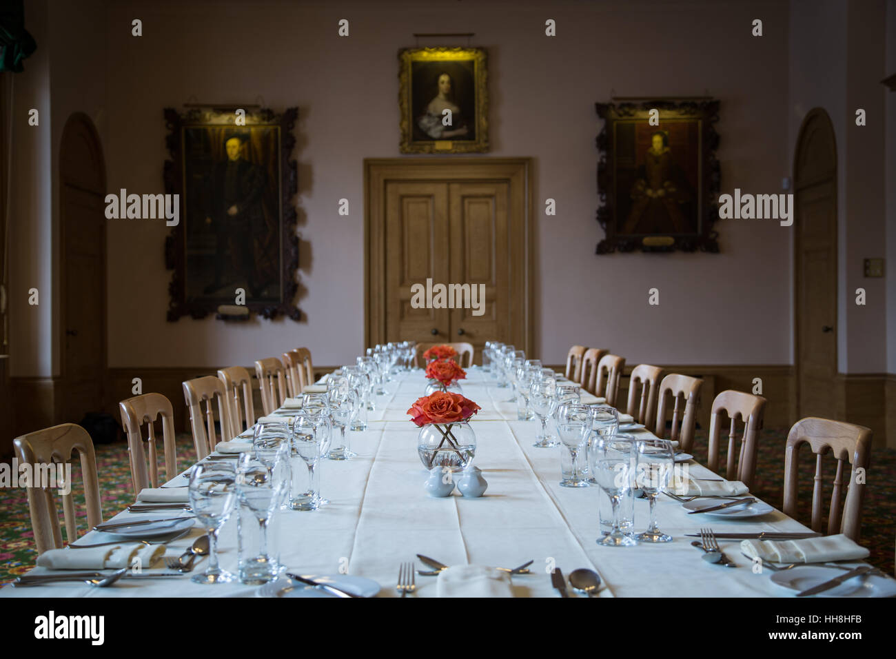 Formal dining room in an english country manor house Stock Photo - Alamy