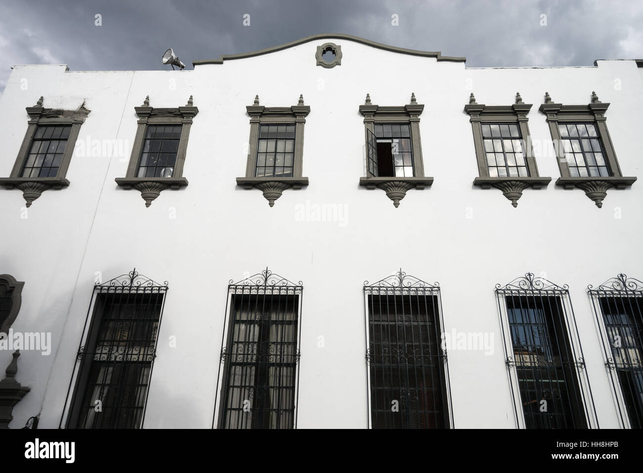 white colonial building facade in Popayan Colombia Stock Photo - Alamy