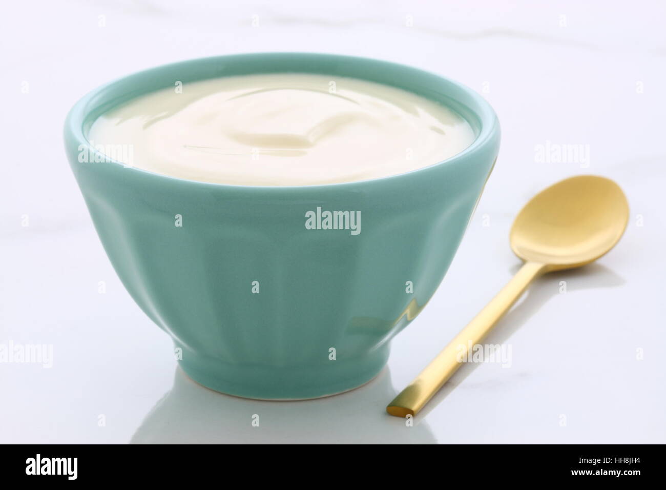 Delicious, nutritious and healthy fresh plain yogurt on vintage italian ...