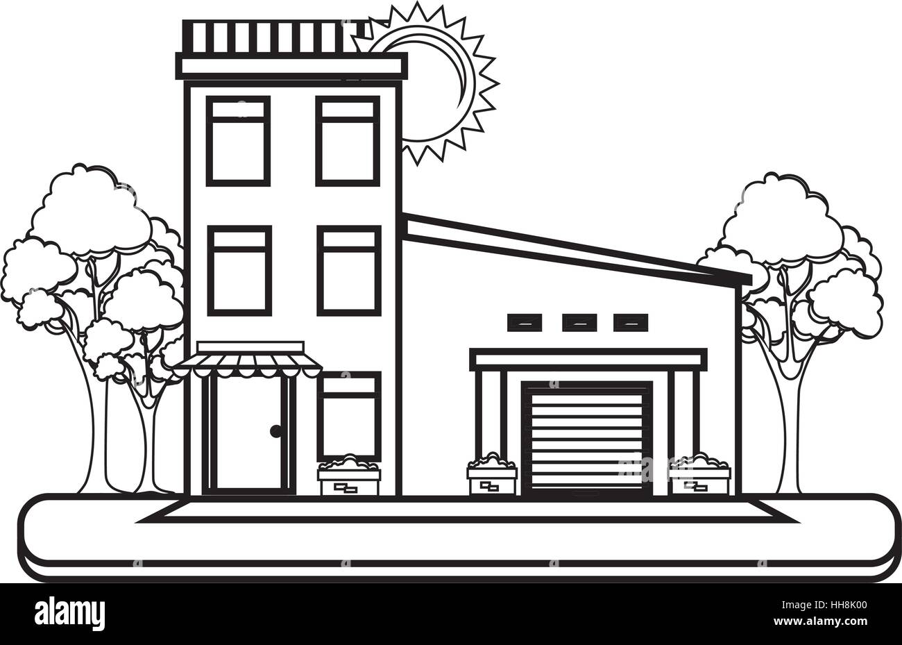 exterior cute building icon vector illustration design Stock Vector ...