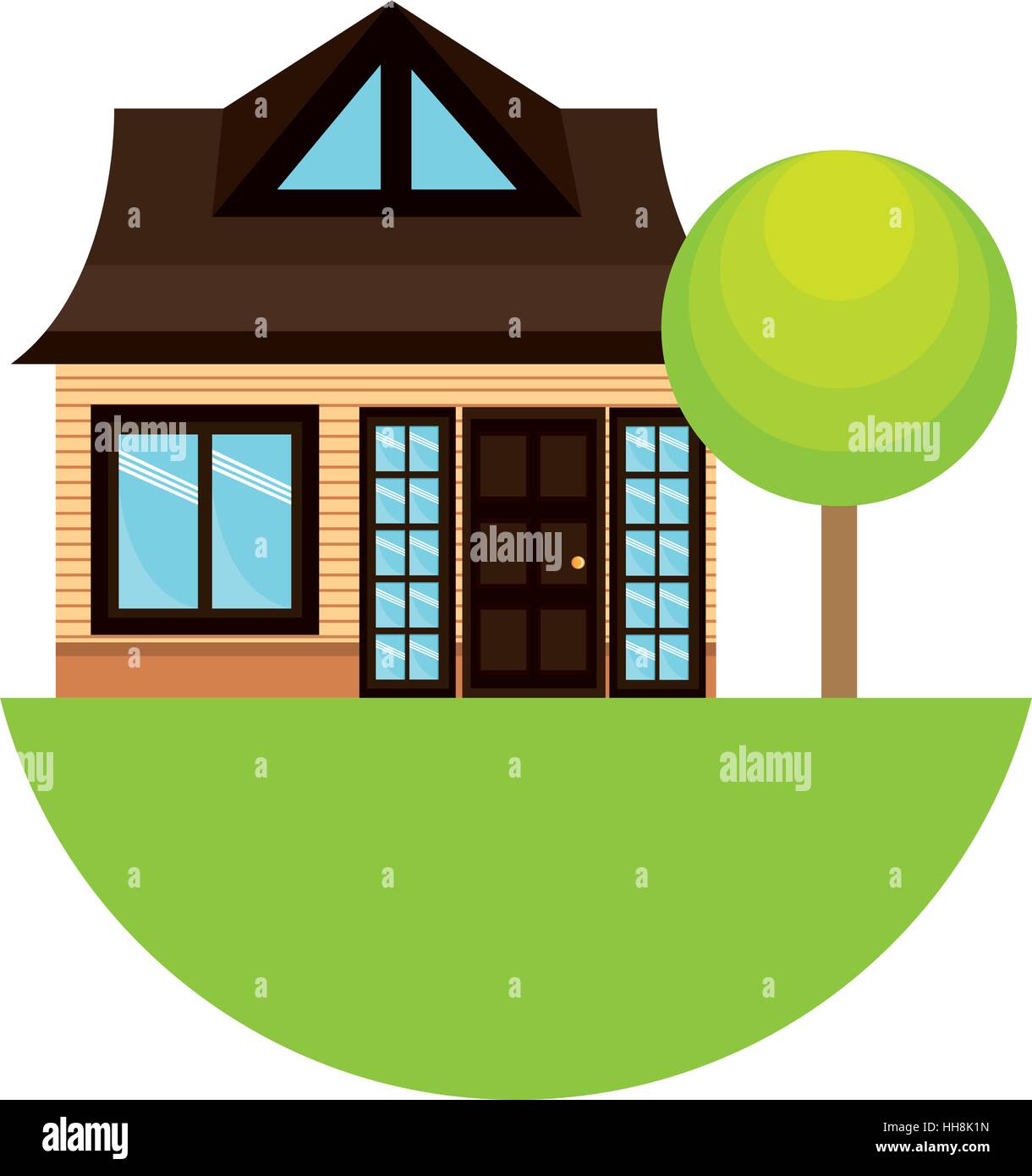 exterior cute house icon vector illustration design Stock Vector Image ...