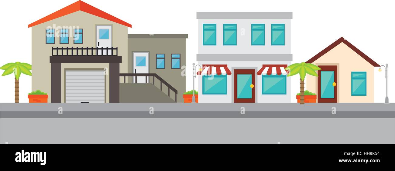 Nice neighborhood street icon vector illustration design Stock Vector ...