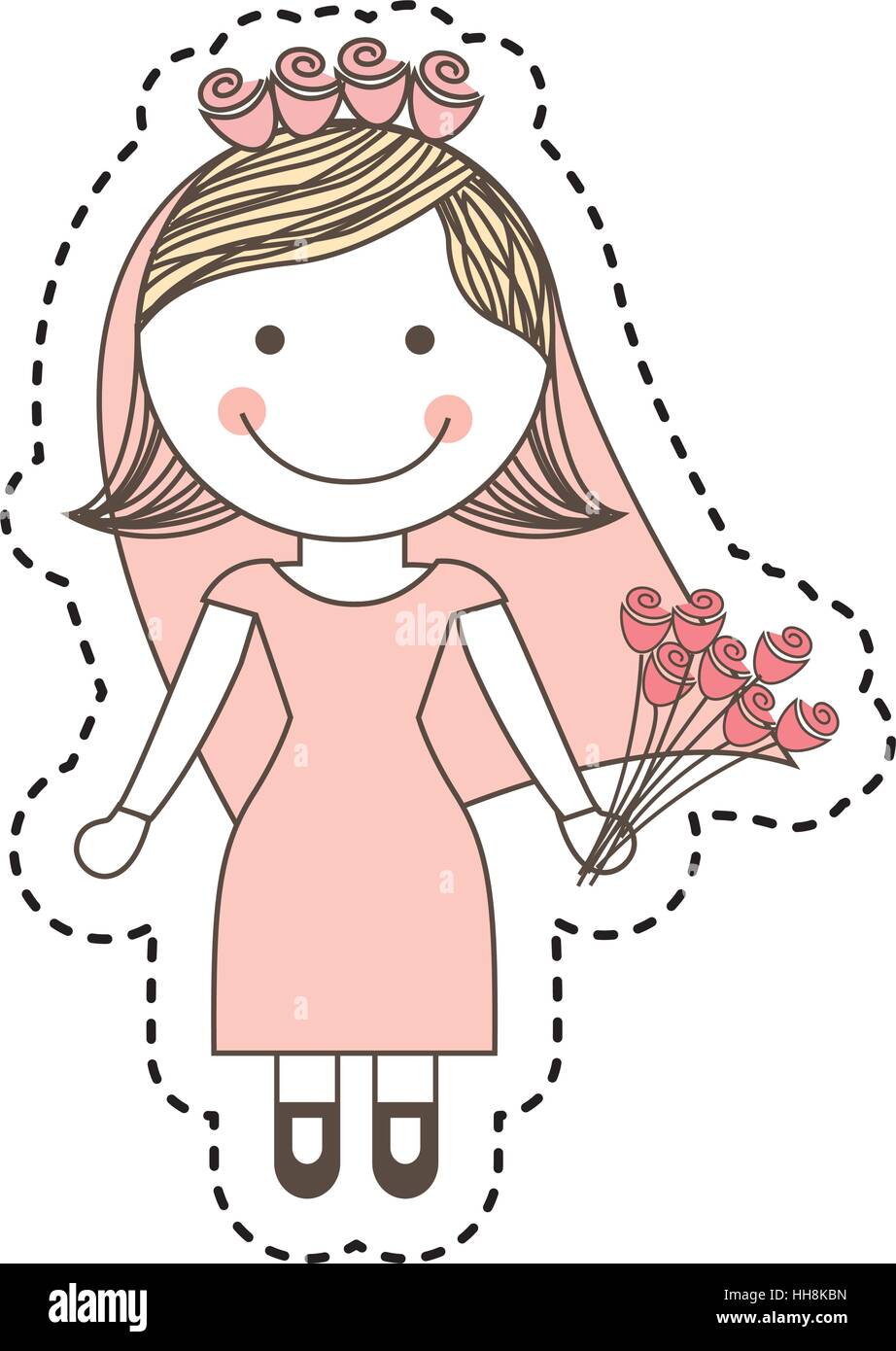 Newly married woman character vector illustration design Stock Vector ...