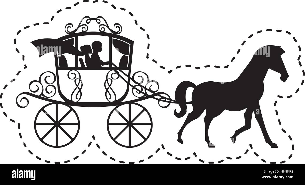 wedding carriage isolated icon vector illustration design Stock Vector ...