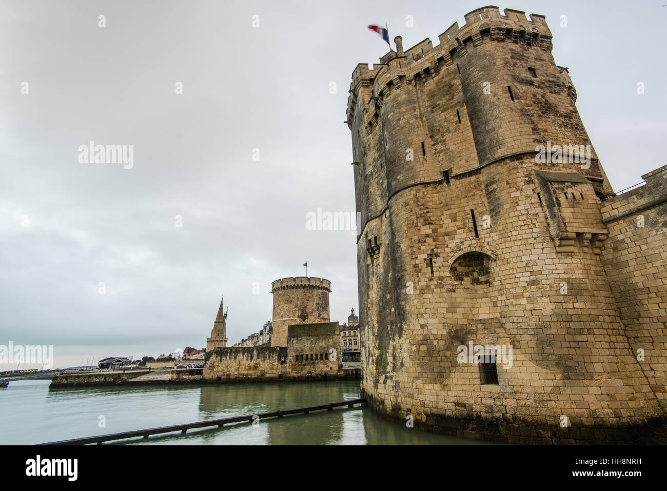 Old fort towers in La Rochelle , France. Famous tourist destination ...