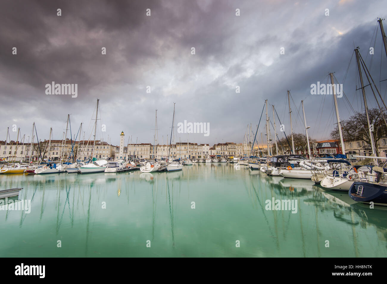 Famous old port and harbour in La Rochelle,France. Yacht and tourist ...