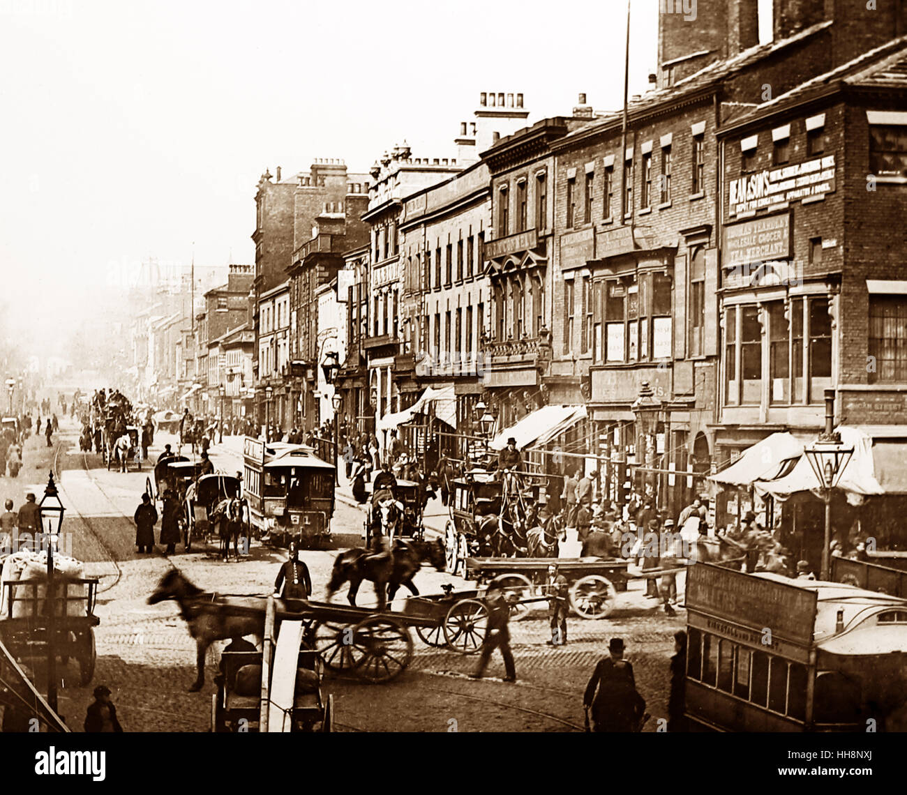 The Briggate, Leeds - Victorian period Stock Photo - Alamy
