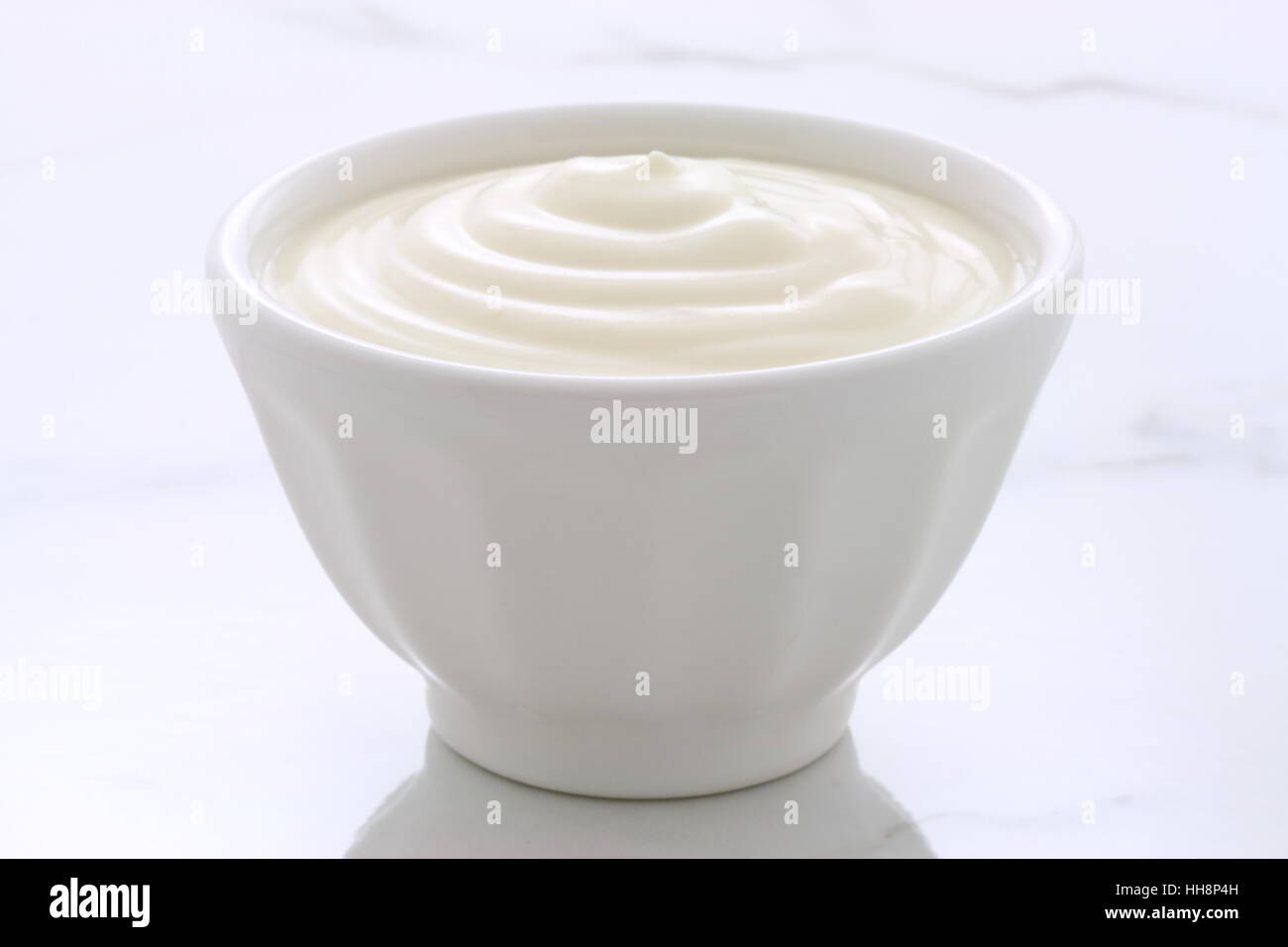 Delicious, nutritious and healthy fresh plain yogurt on vintage italian ...