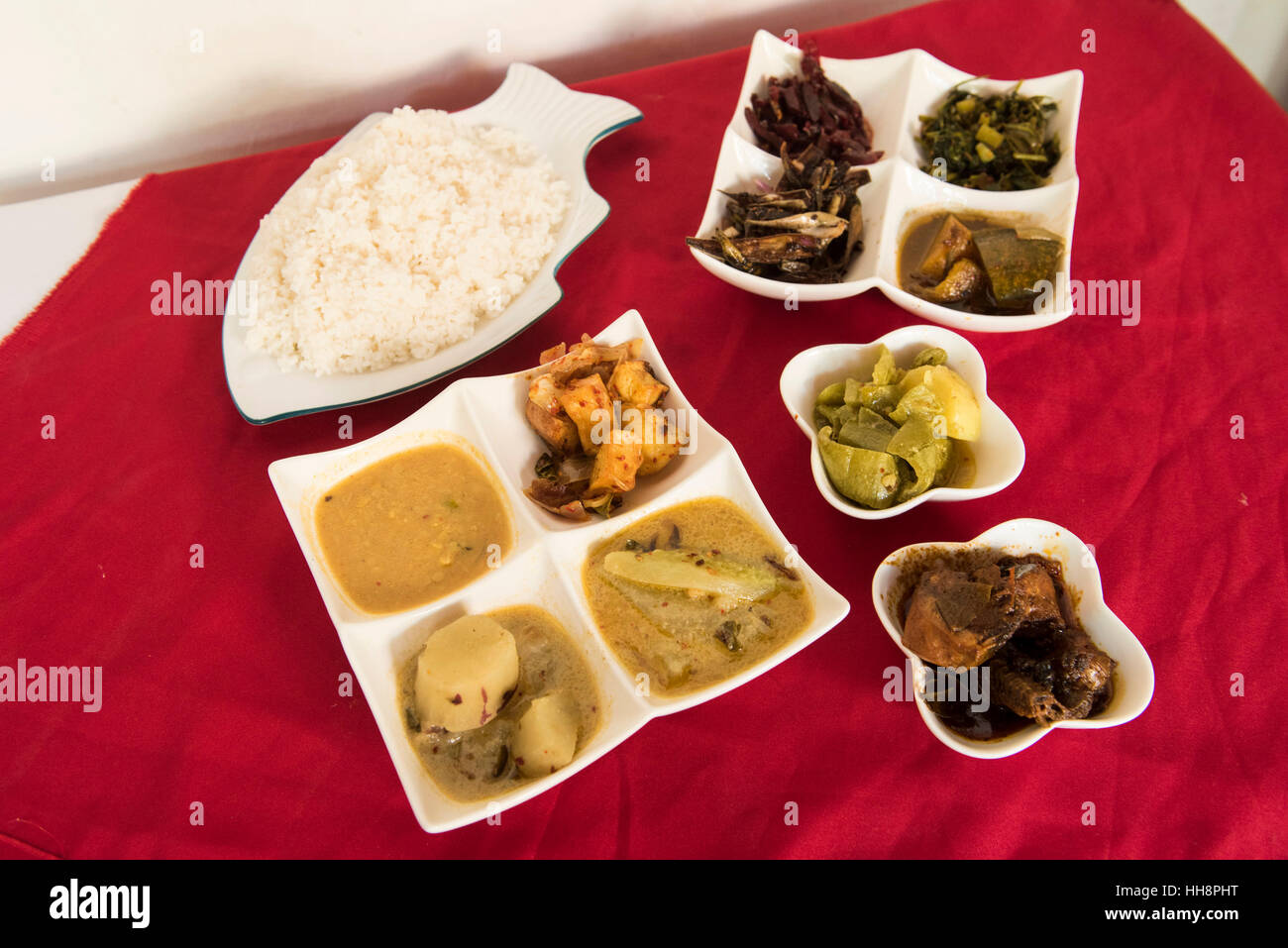 Sri Lankan rice and curry dish, Galle Fort, Galle, Sri Lanka Stock ...