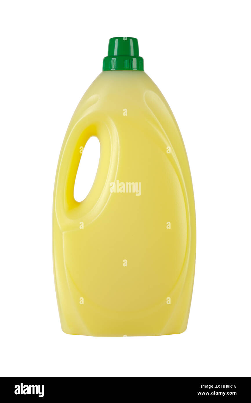 isolated, green, bottle, plastic, synthetic material, detergent ...