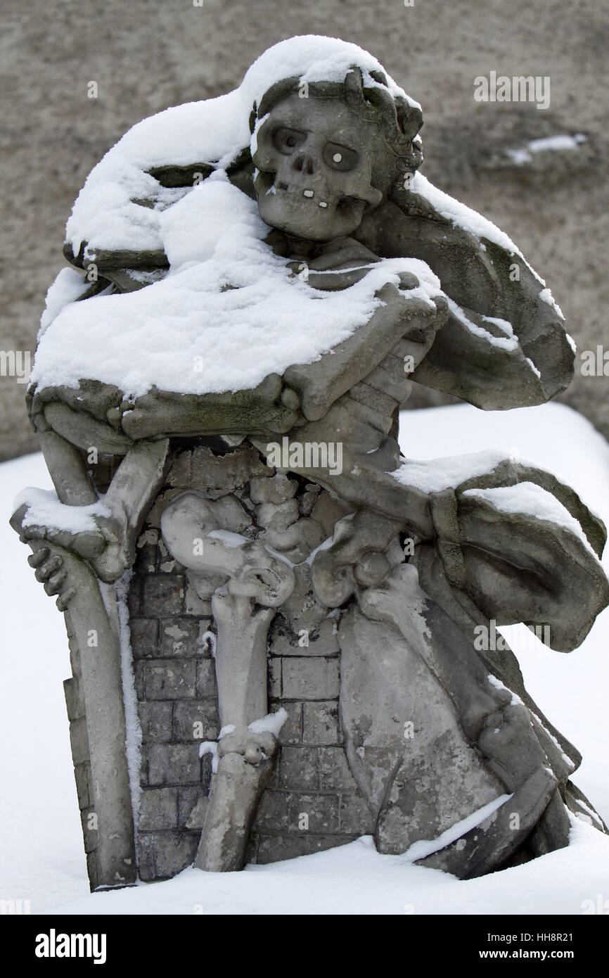 church, death, winter, statue, sculpture, mausoleum, limitedness, snow ...