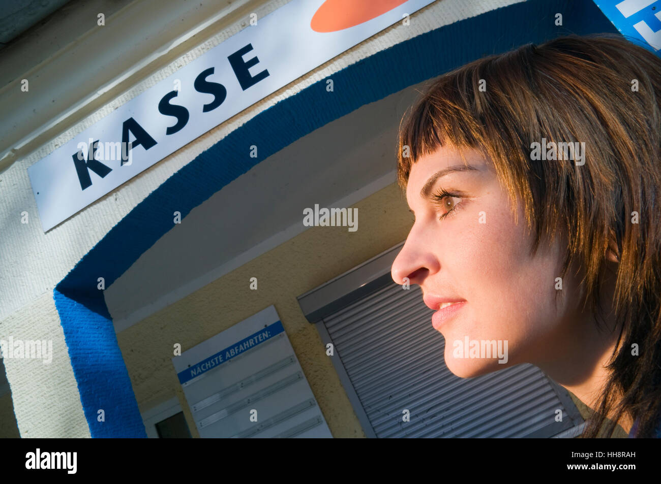 woman, wait, waiting, till, side glance, head, woman, profile, wait ...