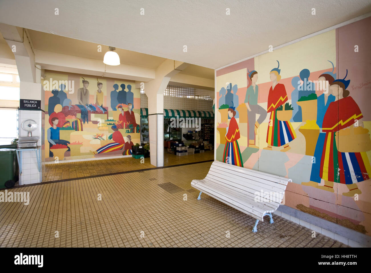 Mural, Market hall, Santa Cruz, Madeira, Portugal Stock Photo - Alamy