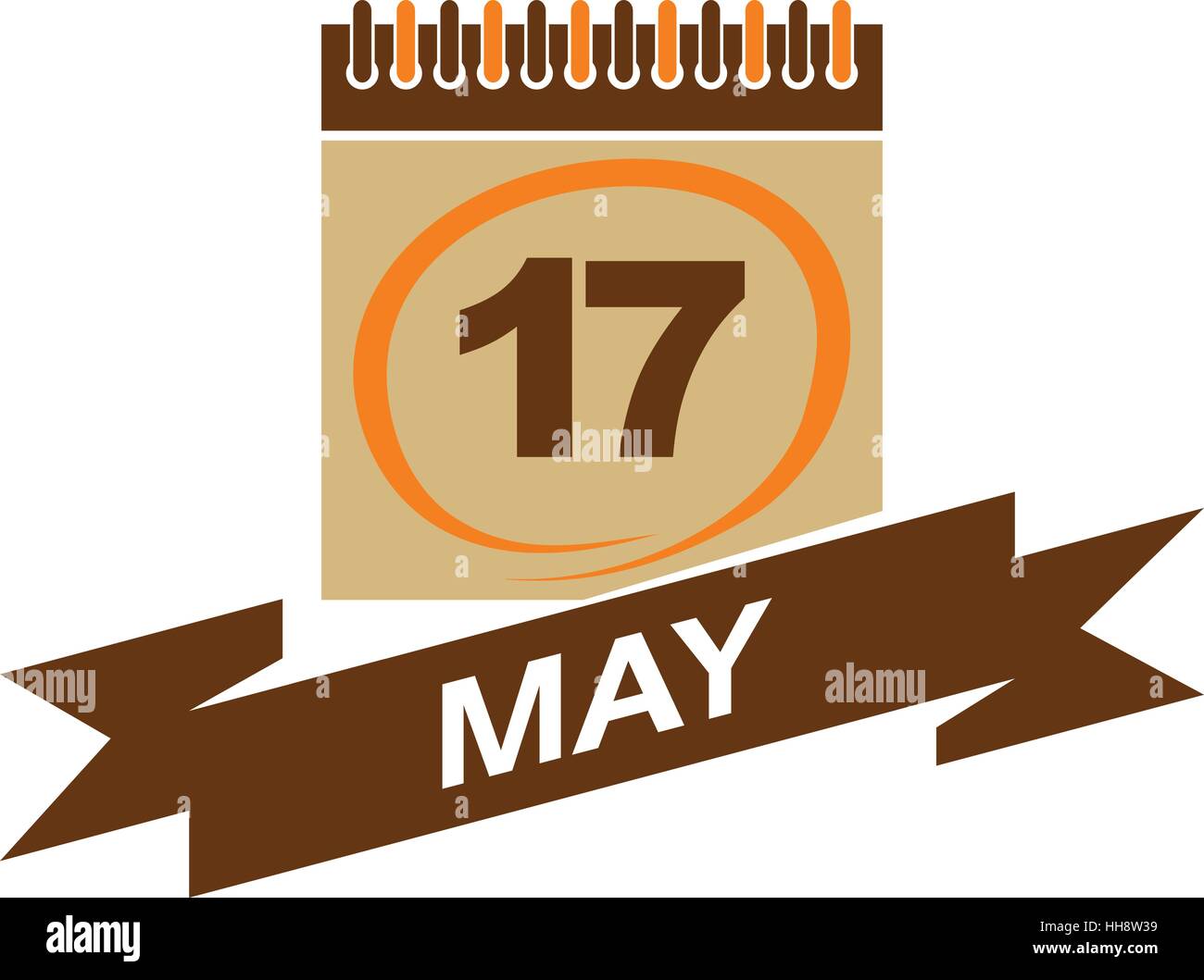 17 May Calendar with Ribbon Stock Vector Image & Art - Alamy