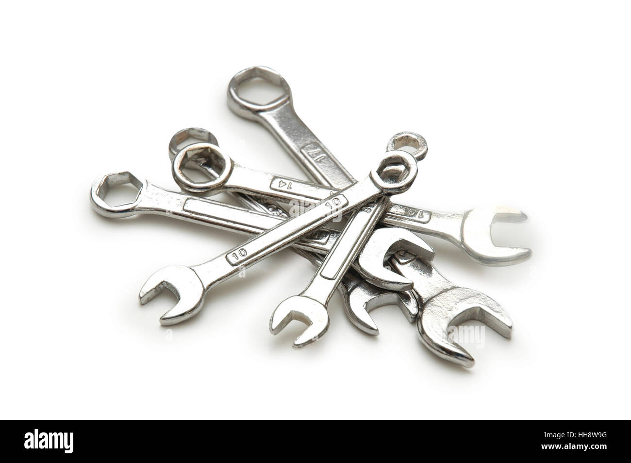 Various spanners isolated on white Stock Photo - Alamy