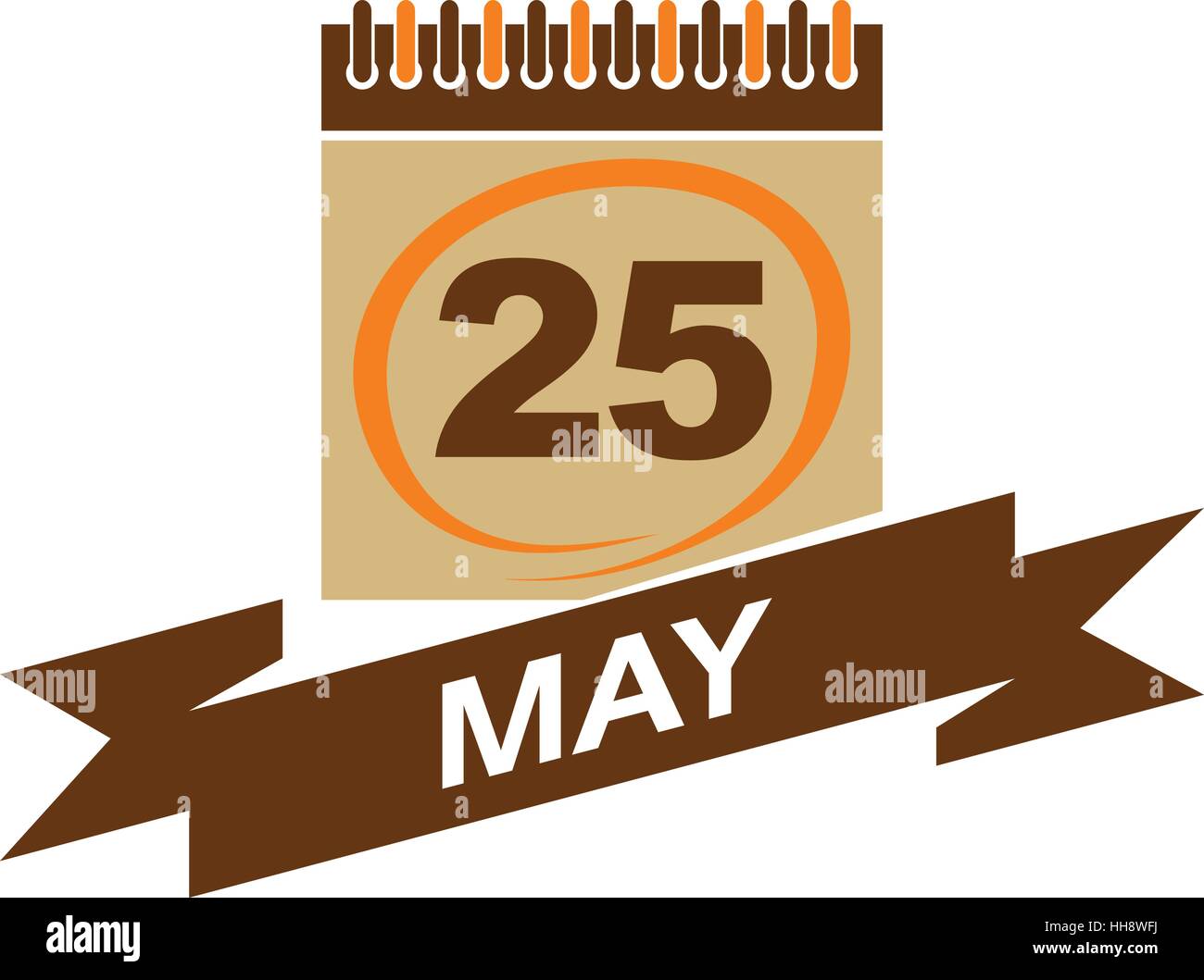 25 May Calendar with Ribbon Stock Vector Image & Art - Alamy