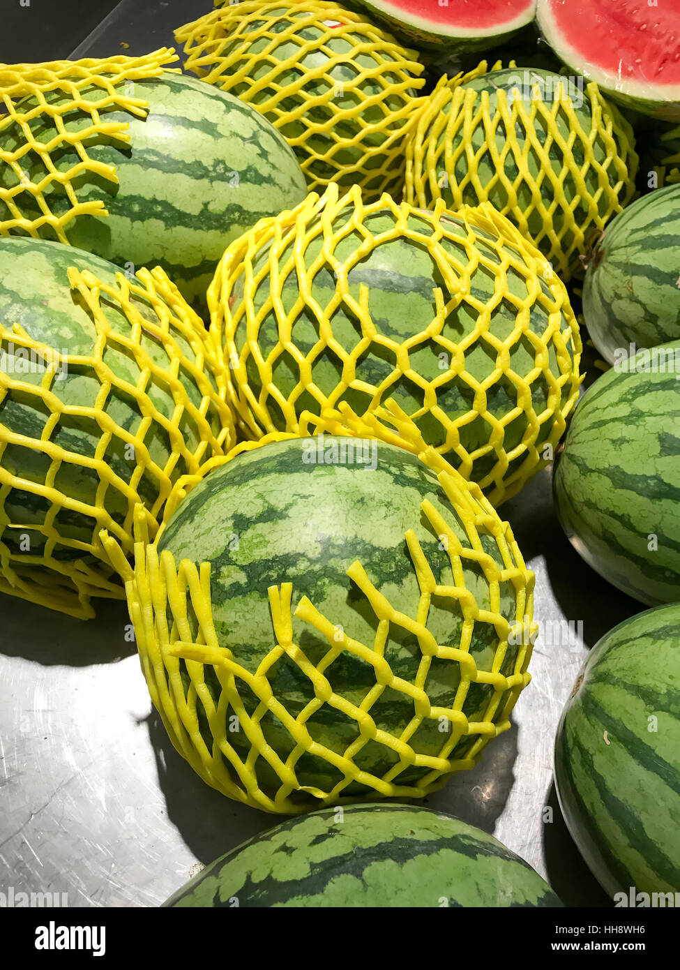 Closed up Fresh watermelon in the food market Stock Photo - Alamy
