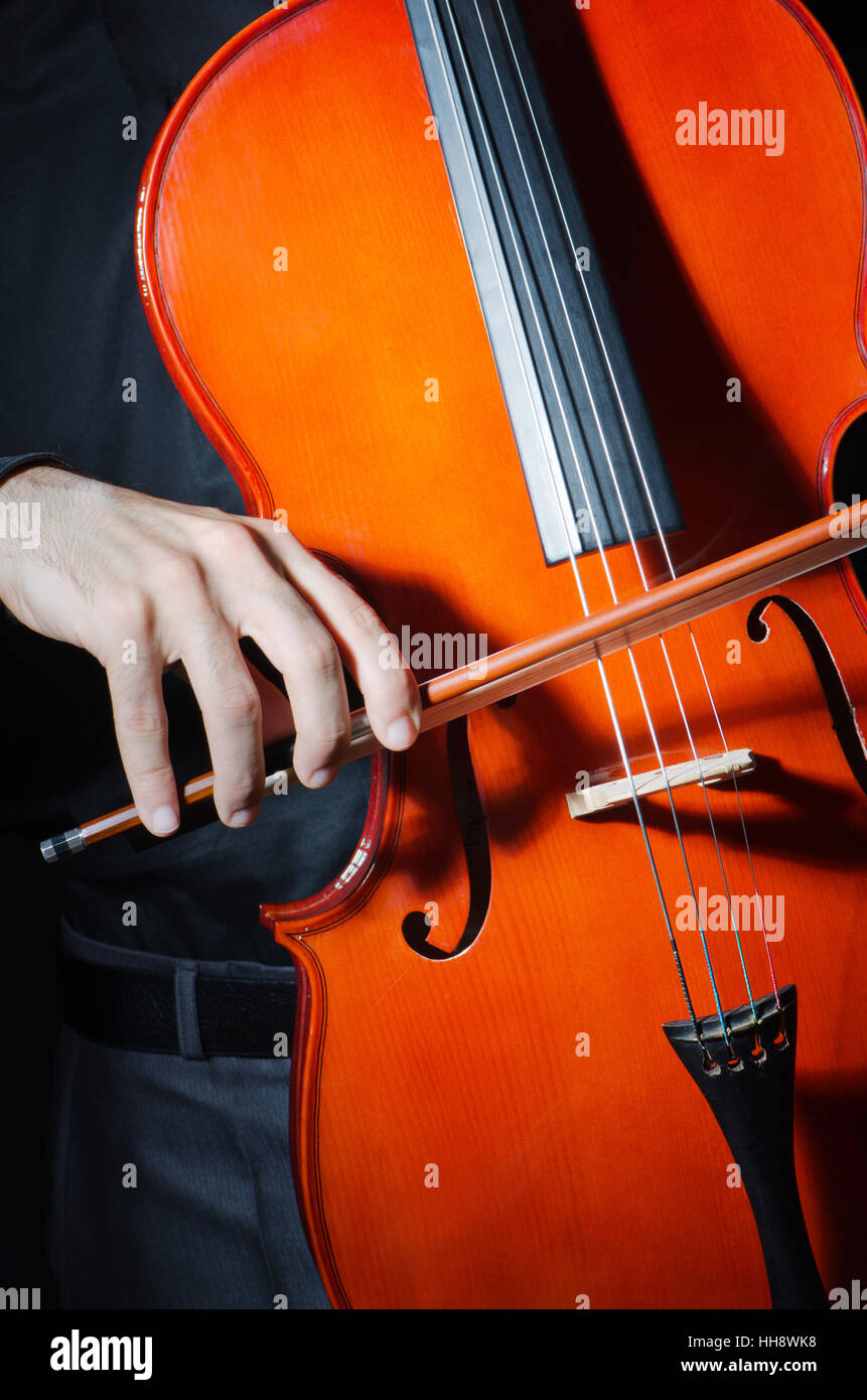 Man playing the cello Stock Photo - Alamy